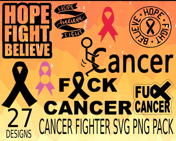 Cancer Fighter Survivor Stickers SVG PNG Design Bundle | Etsy