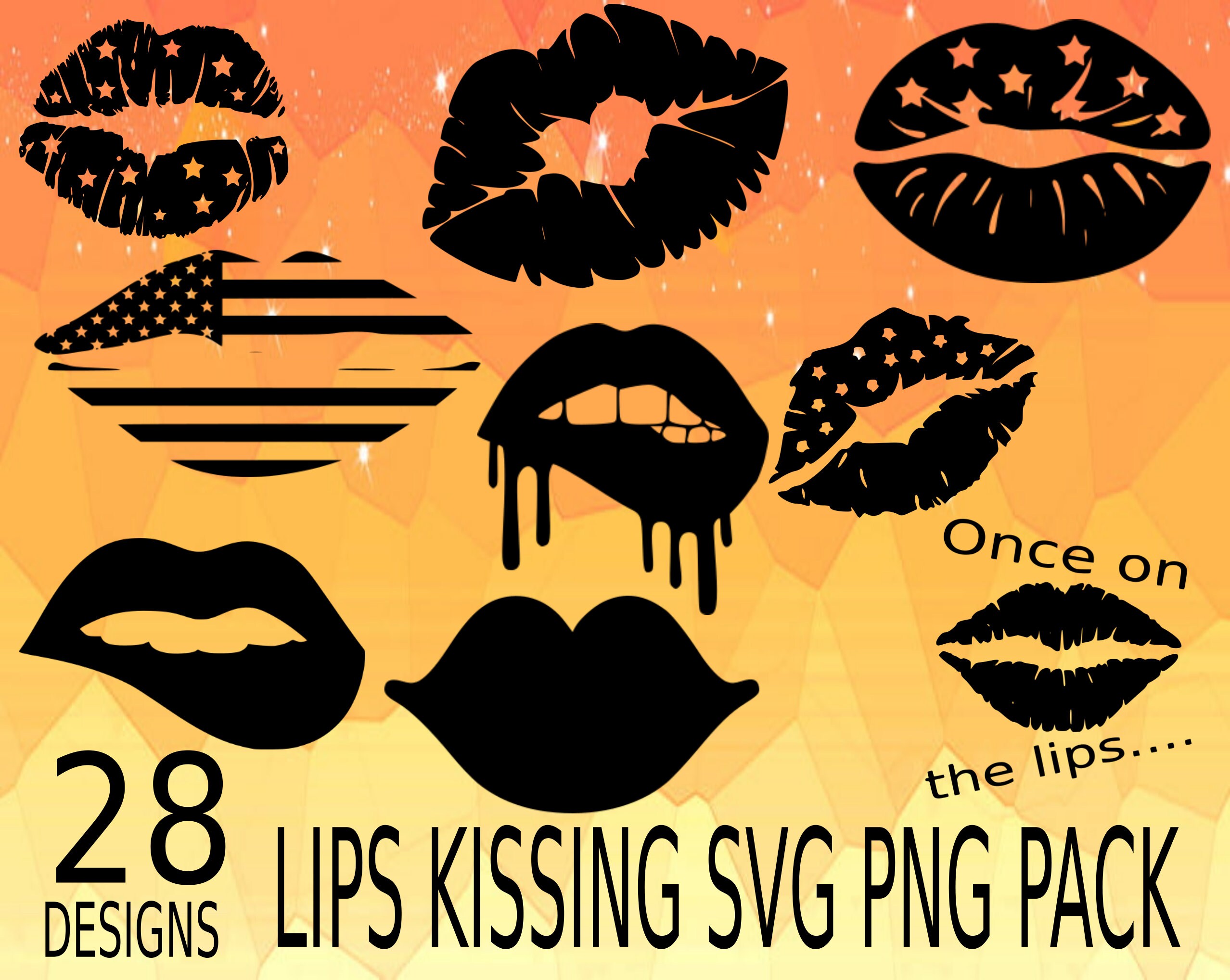 Bitting Lips SVG PNG Design Bundle Cricuit Design Pack Kiss - Etsy