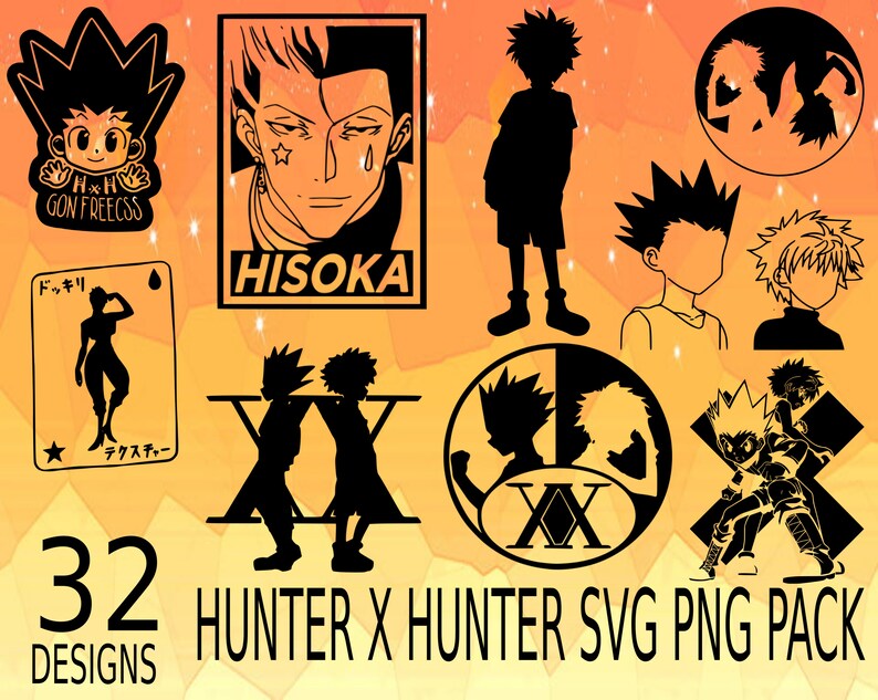 Designs Inspired by Hunter X Hunter SVG PNG Design Bundle | Etsy