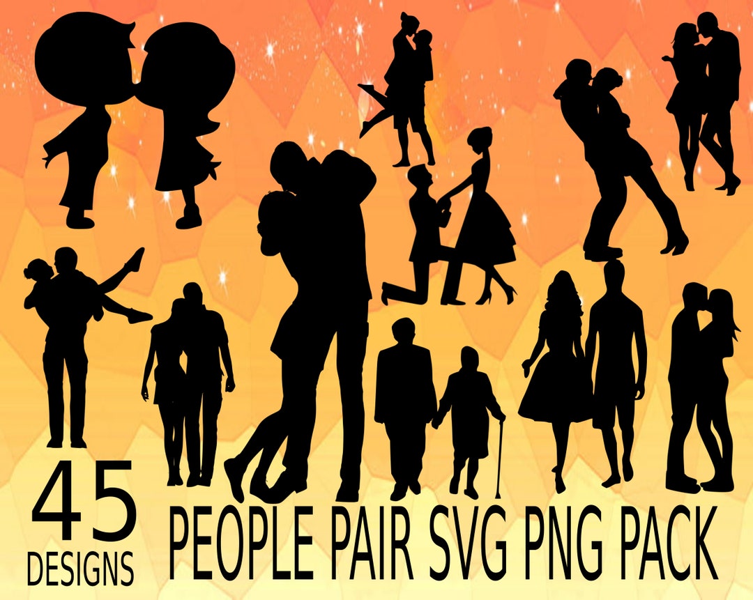 Pair SVG PNG Design Bundle Cricuit Design Pack People Kissing Svg Png ...