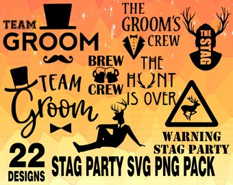 Stag Party SVG PNG Design Bundle Stickers Design Pack Cricuit - Etsy
