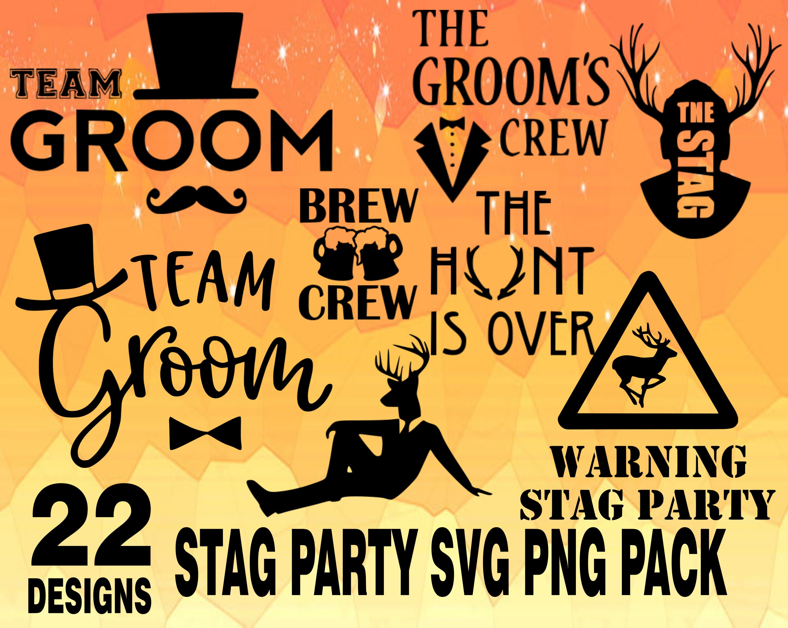 Stag Party SVG PNG Design Bundle Stickers Design Pack Cricuit | Etsy