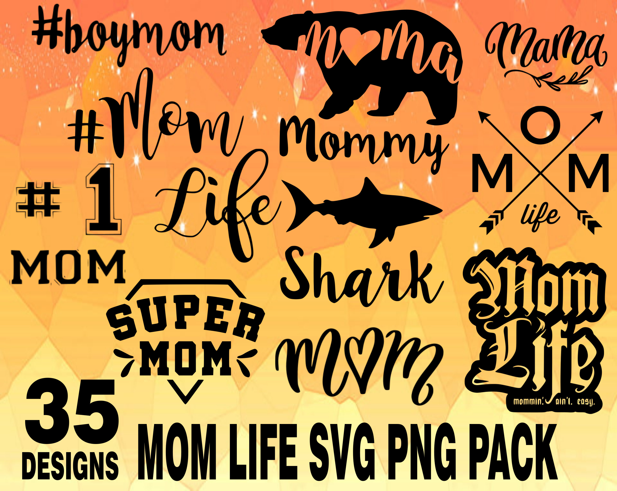 Mom Life Vector Pack SVG PNG Vector pack mama life mama | Etsy
