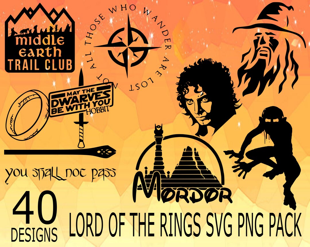 Lord of the Rings SVG PNG Design Bundle Cricuit Design Pack Frodo ...