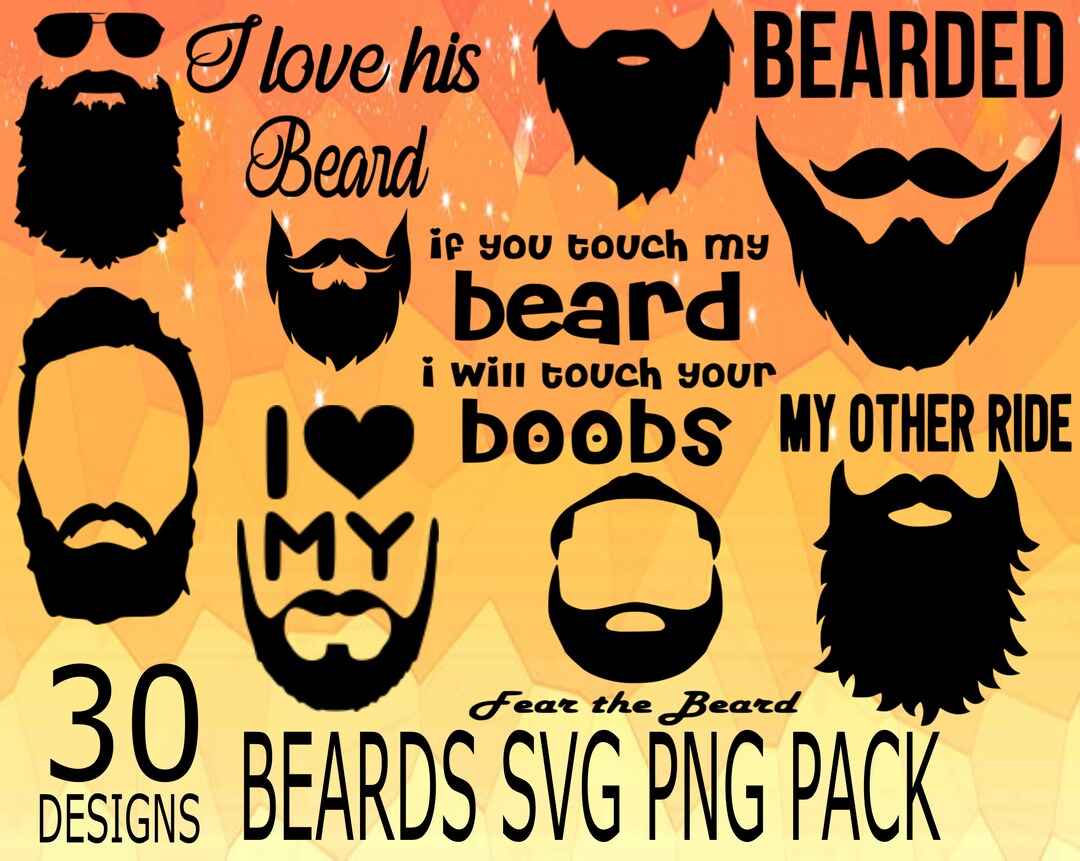 Beards SVG PNG Design Bundle Cricuit Design Pack Cricuit Beards ...