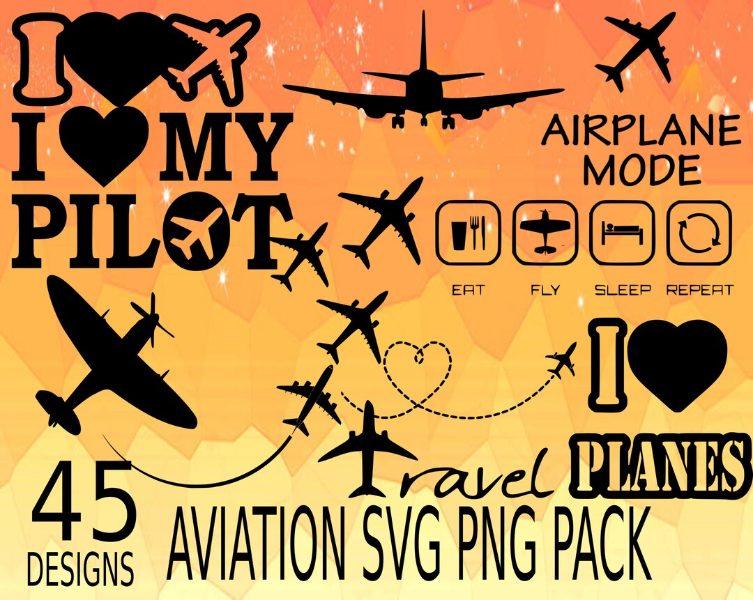 Aviation SVG PNG Design Bundle Cricuit Design Pack Flying Svg Png ...