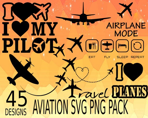 Aviation SVG PNG Design Bundle Cricuit Design Pack Flying Svg | Etsy