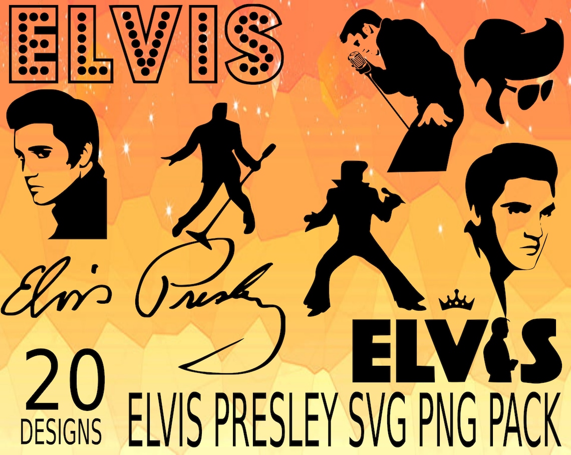 Elvis Presley SVG PNG Design Bundle Tribute Stickers Design - Etsy