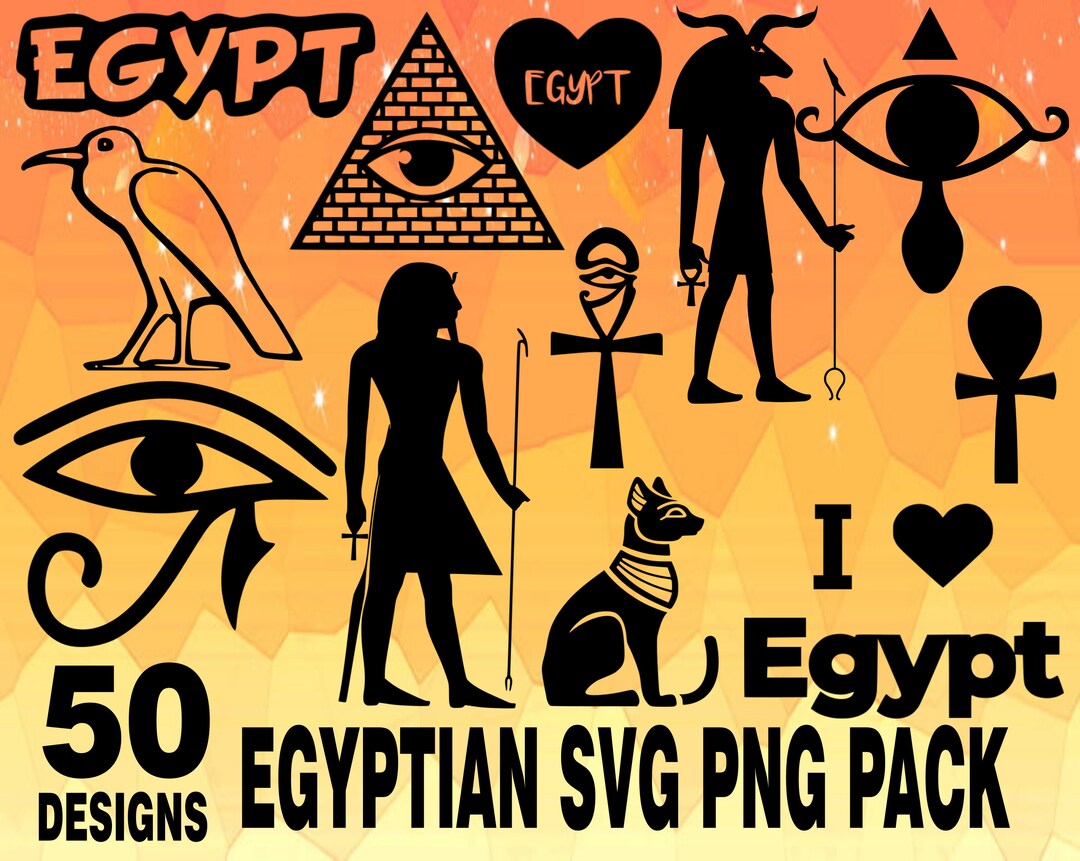Egyptian Symbol SVG PNG Design Bundle Cricuit Design Pack Egyptian ...