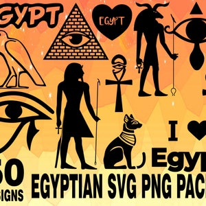 Egyptian Symbol SVG PNG Design Bundle Cricuit Design Pack Egyptian ...