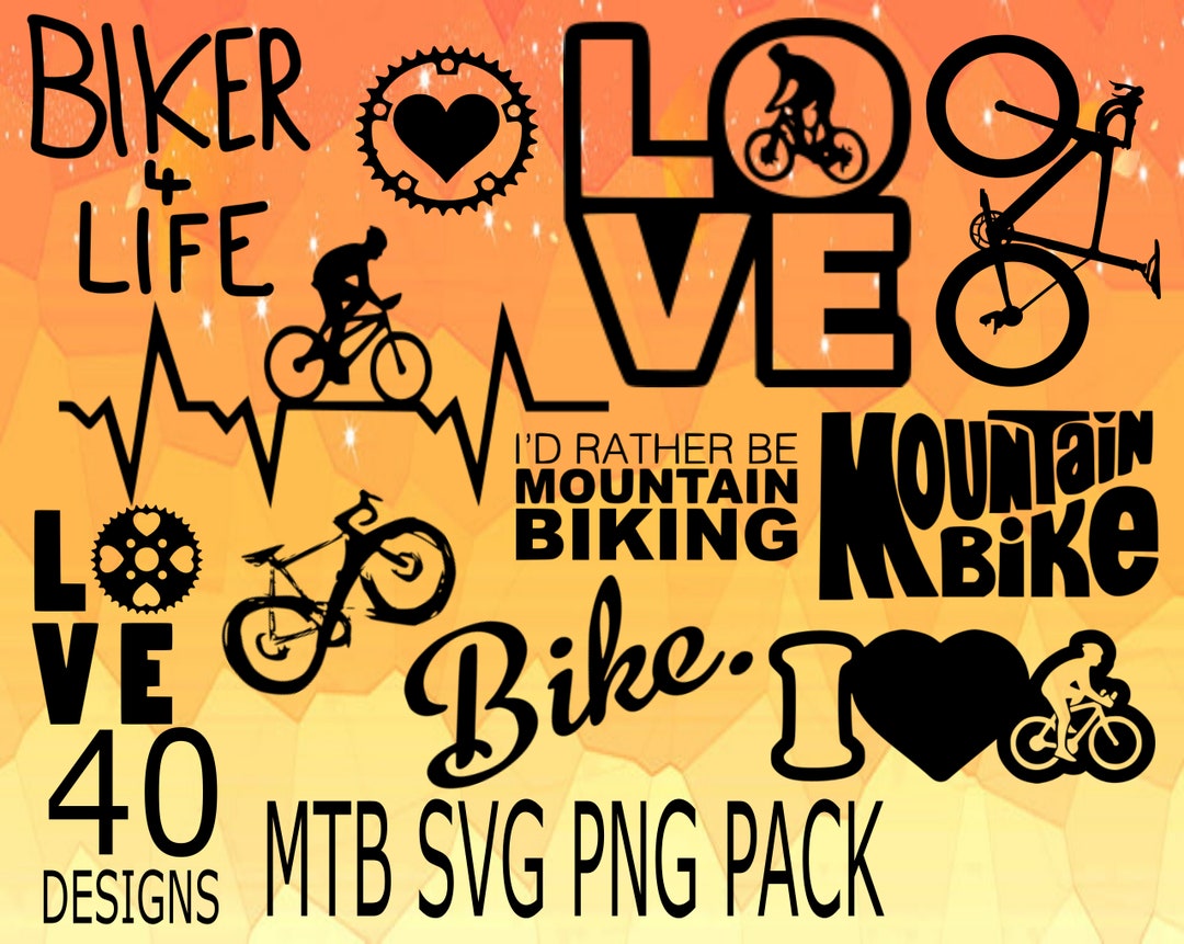 Mountain Bikes SVG PNG Design Bundle Cricuit Design Pack, Mtb Bike ...