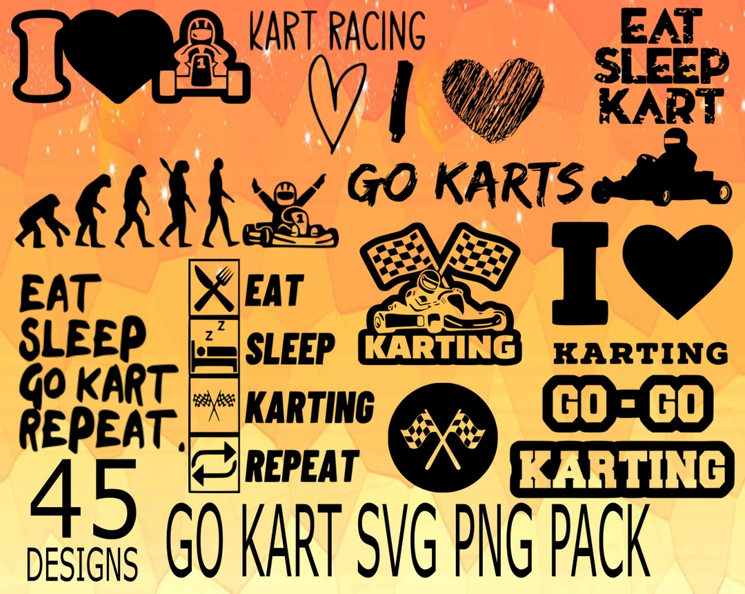 Gokarts SVG PNG Design Bundle Cricuit Design Pack Cricuit Gokarting, Go ...