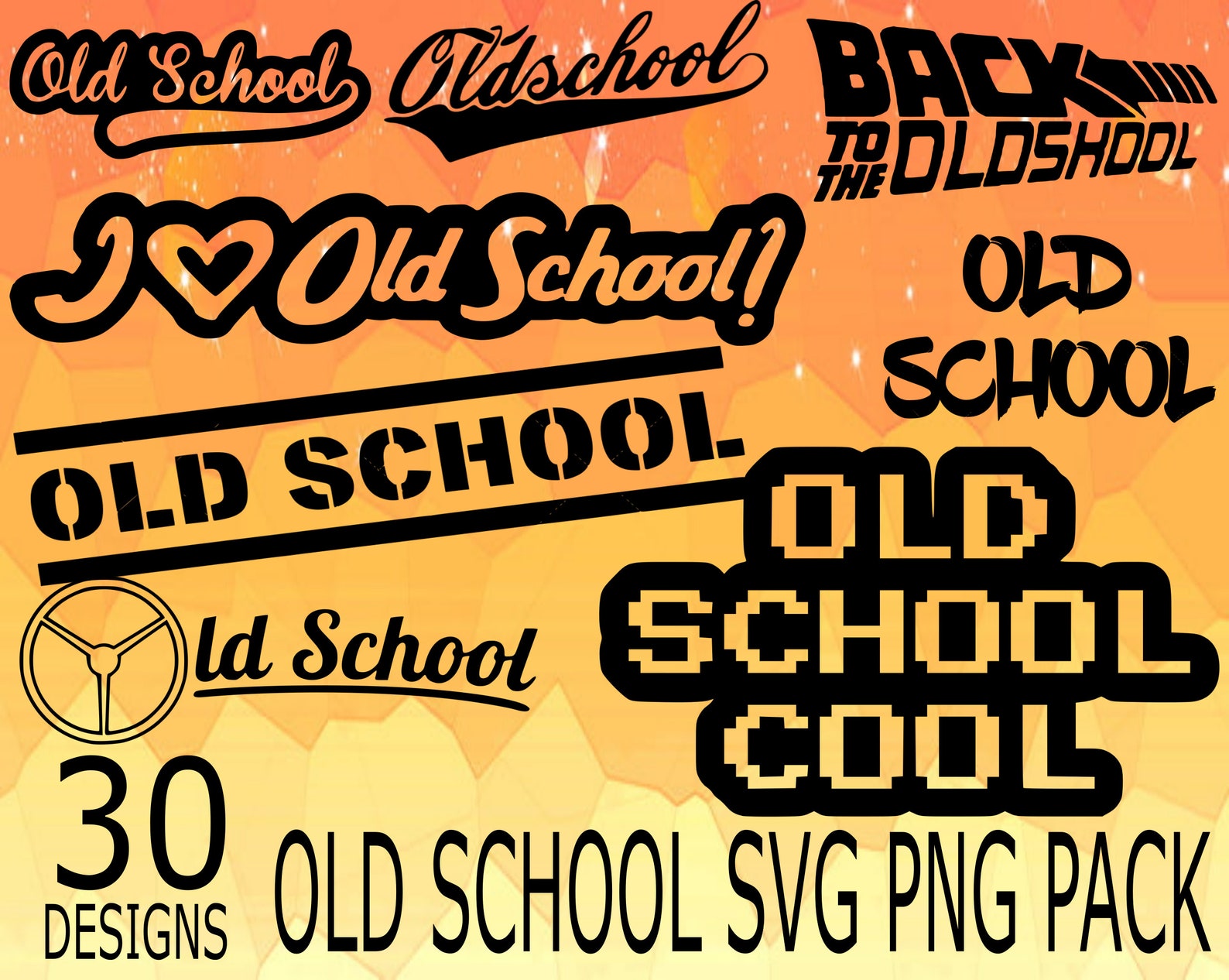 Old School SVG PNG Design Bundle Old School Stickers Svg Png - Etsy