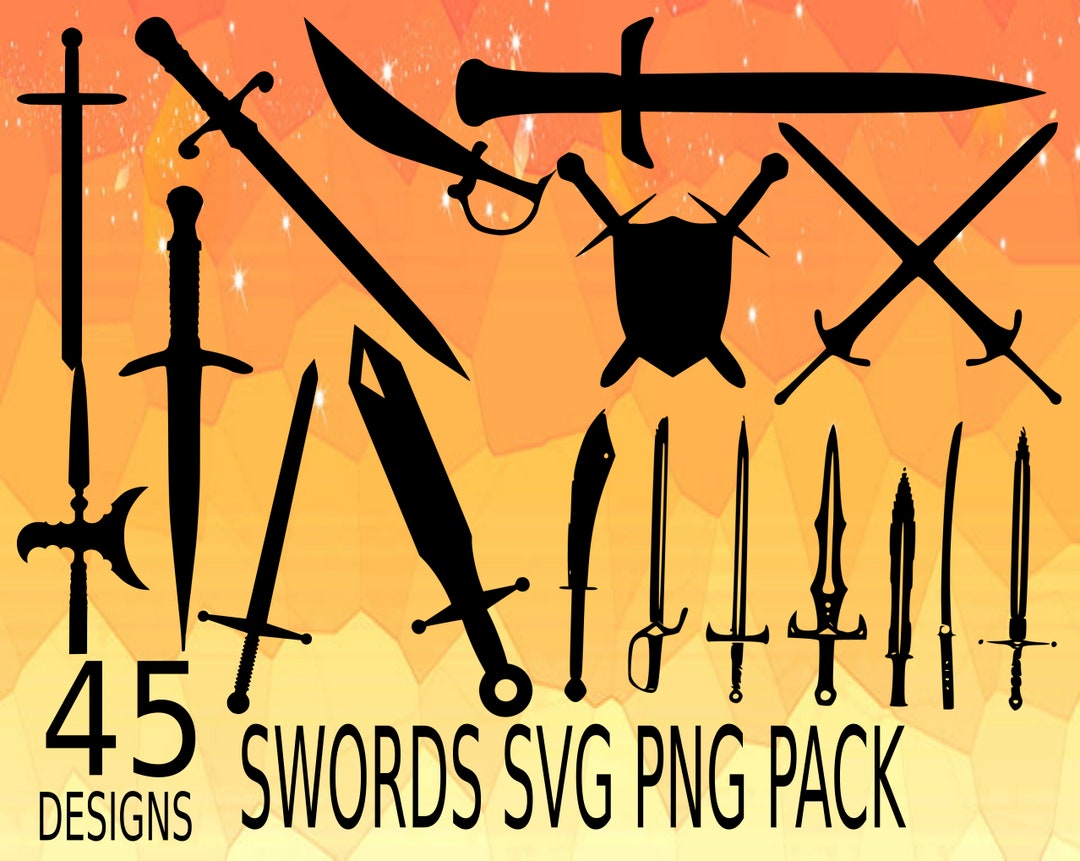 Swords SVG, PNG Vector Pack War, Medieval Sword, Blade Svg Png, Sword ...