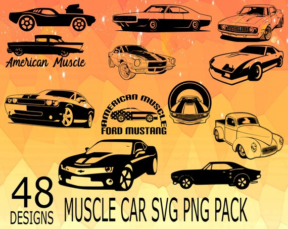 Muscle Car American Muscle SVG PNG Design Bundle Stickers - Etsy