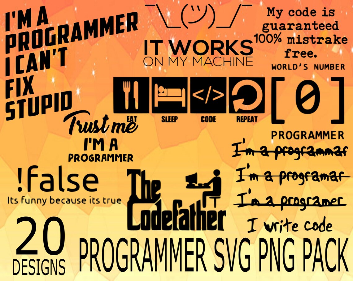 Programmer Stickers Vector SVG PNG Design Bundle Cricuit | Etsy