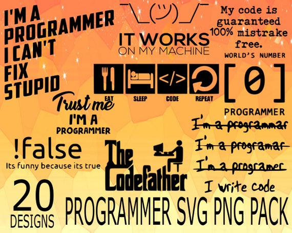 Programmer Stickers Vector SVG PNG Design Bundle Cricuit | Etsy