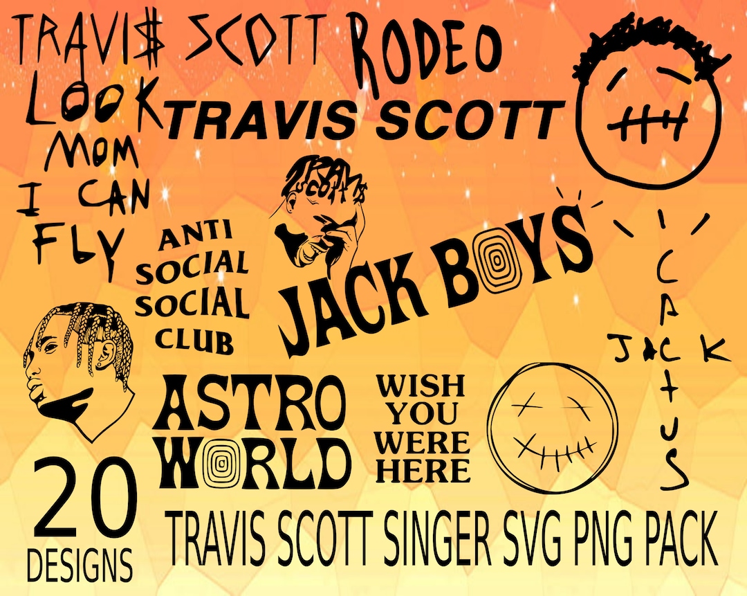 Travis Scott Tribute Vector Pack SVG, Vector pack Travis Scott cantante ...