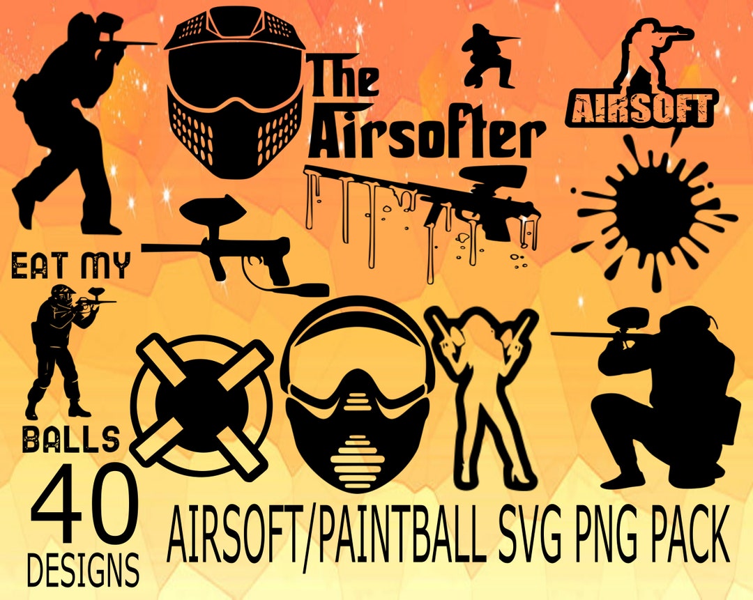 Paintball Airsoft SVG PNG Design Bundle Cricuit Design Pack Shooting ...