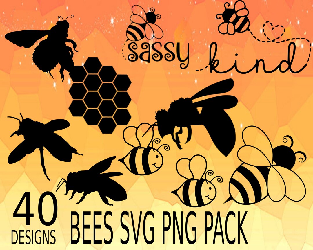Bees SVG PNG Design Bundle Stickers Design Pack Cricuit Designs, Bee ...