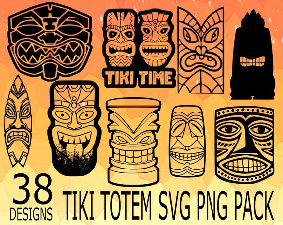Tiki Sculptures SVG PNG Design Bundle Super Cool Tiki Chief - Etsy