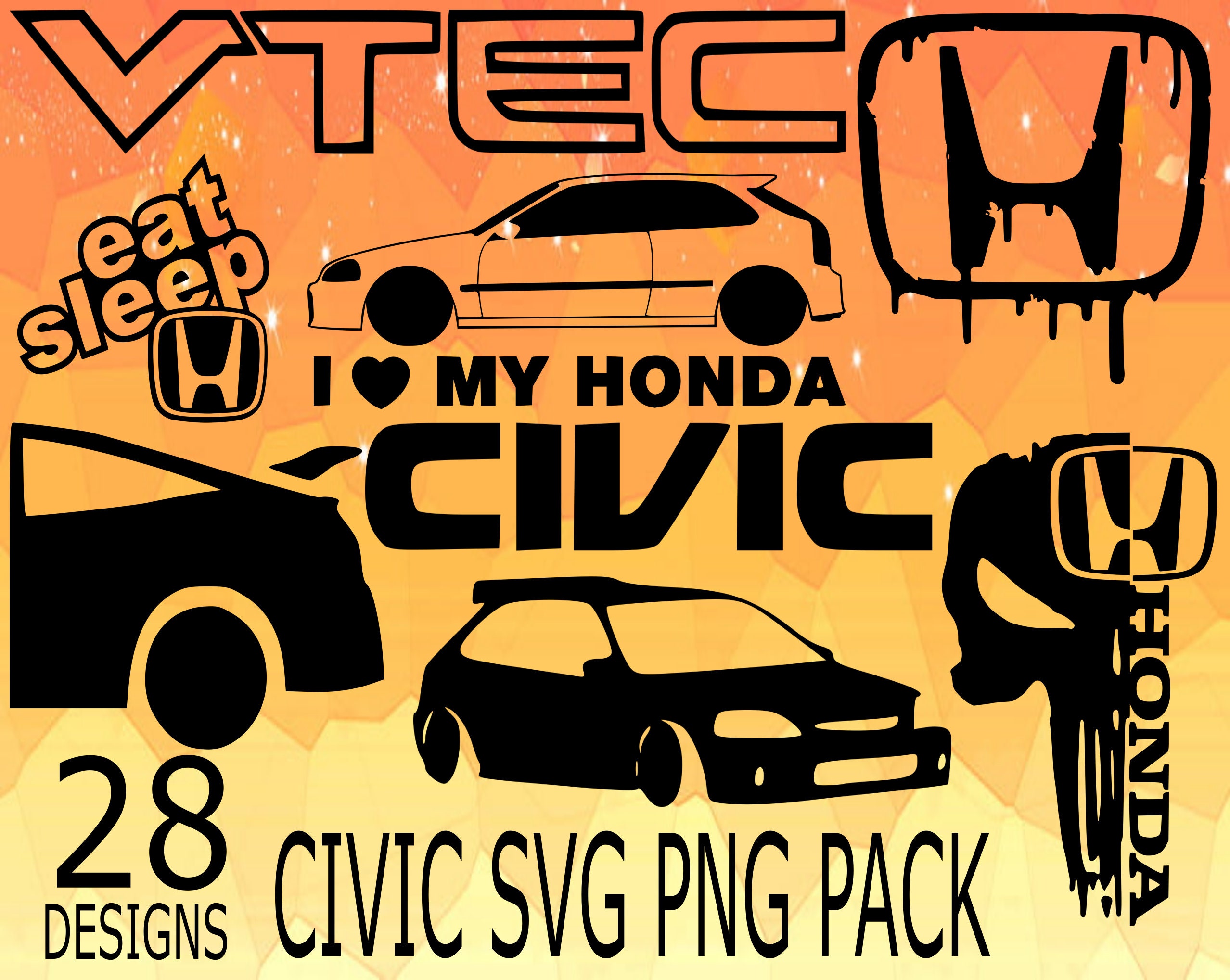 Civic SVG PNG Design Bundle Sticker Design Pack Cricuit - Etsy.de