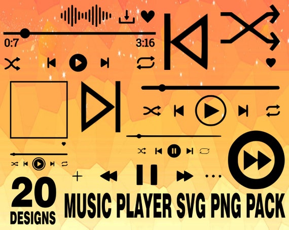 Music Player SVG PNG Design Bundle Cricuit Design Pack Spotify - Etsy