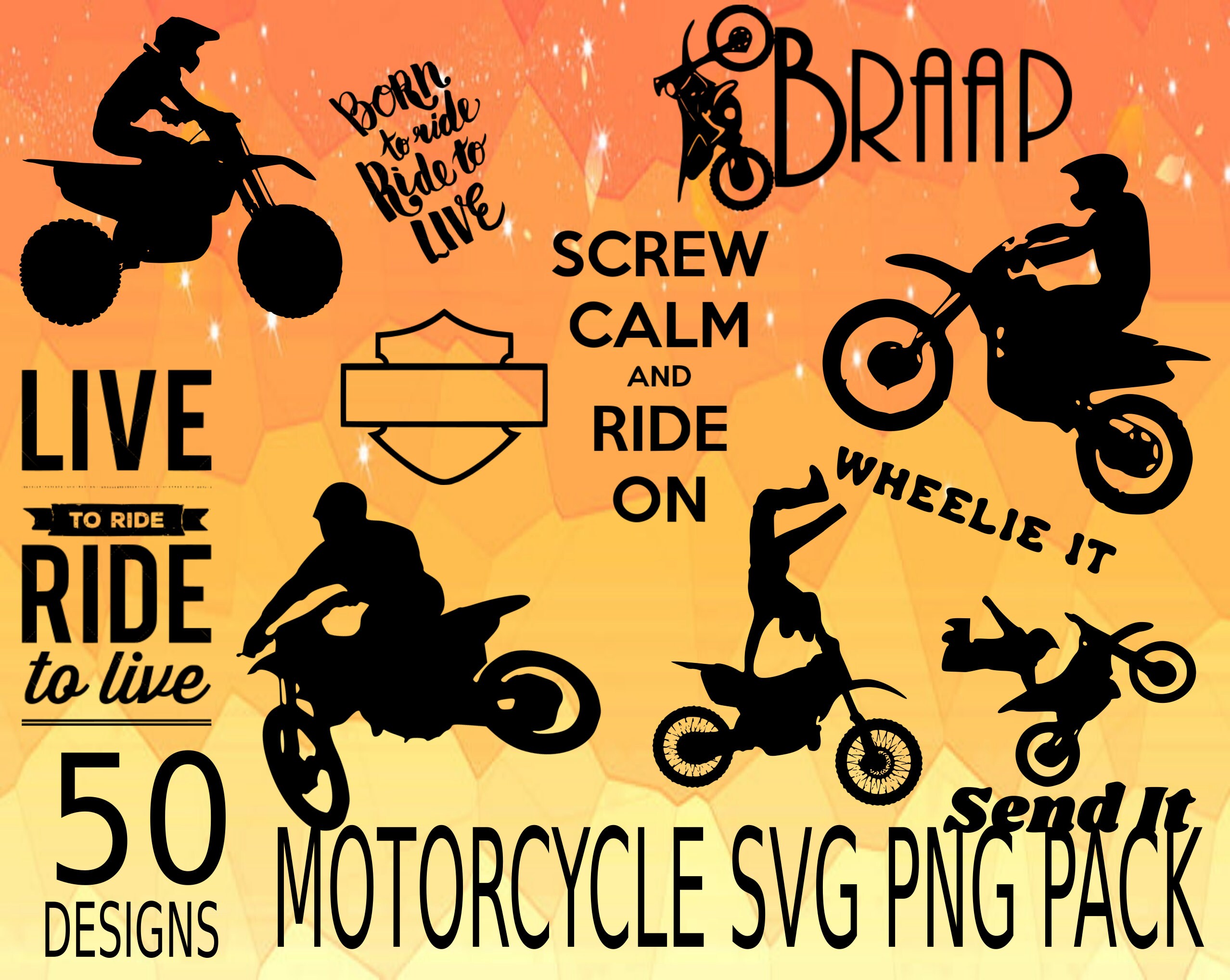 Motorcycle SVG PNG Design Bundle Stickers Design Pack Cricuit | Etsy