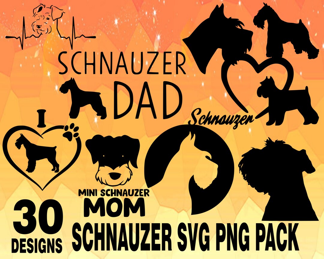 Schnauzer SVG PNG Design Bundle Stickers Design Pack Cricuit Designs ...