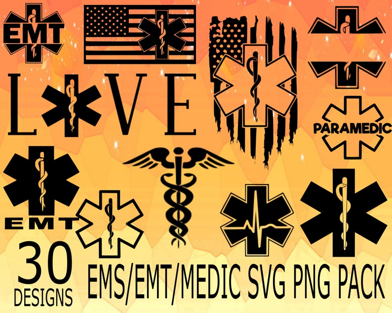 Ems Emt Paramedic SVG PNG Design Bundle Cricuit Design Pack - Etsy