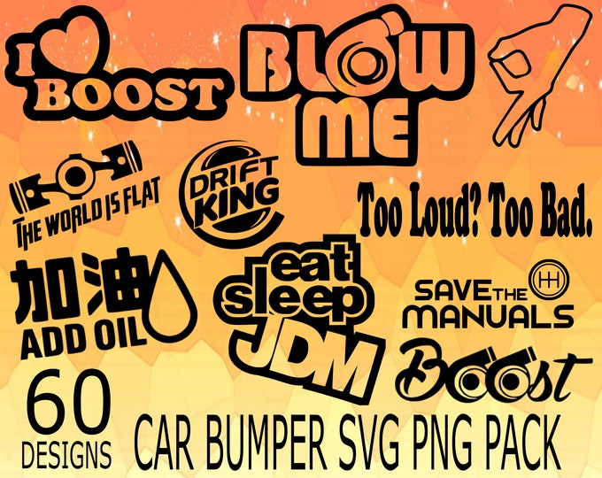 JDM Car Stickers Vector Pack SVG, PNG Vector Pack Vehicle Low Rider ...