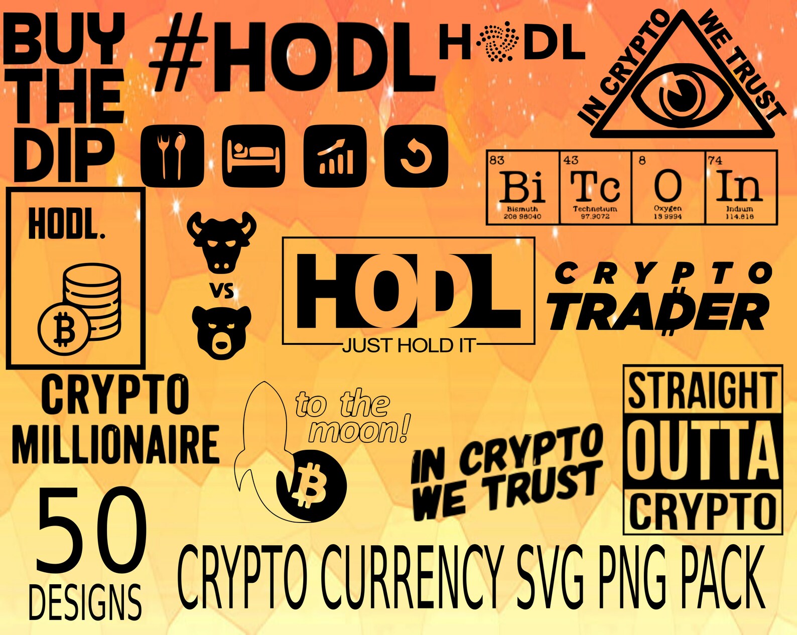 Crypto SVG PNG Desing bundle Crypto currency design vector | Etsy