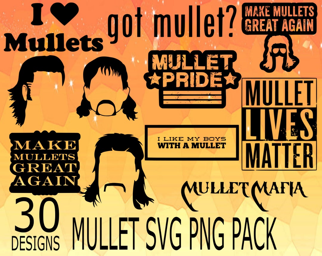 Mullet SVG PNG Design Bundle: 30 Haircut Designs (digital Download) - Etsy