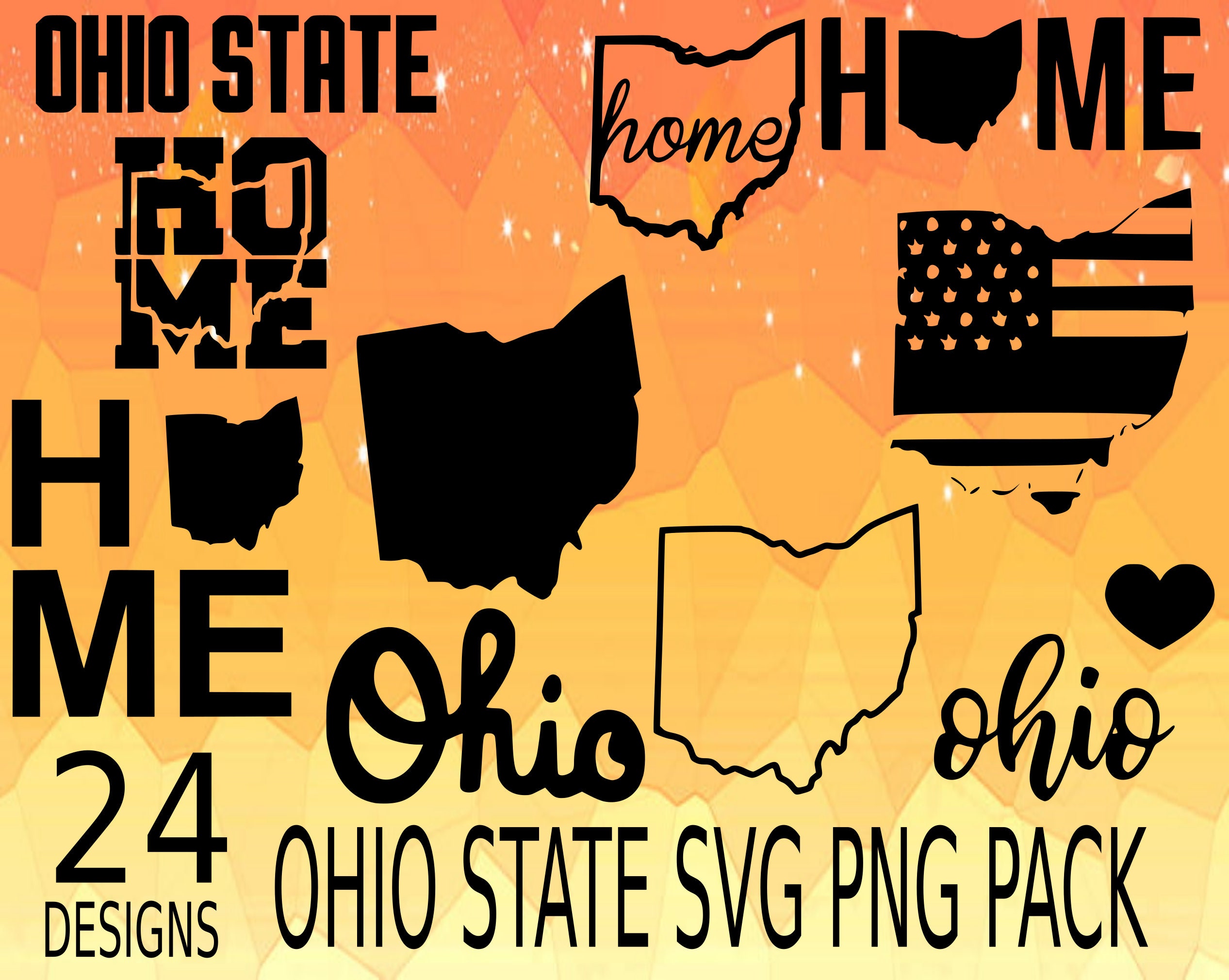 Ohio SVG PNG Design Bundle Cricuit Design Pack Ohio Usa State - Etsy