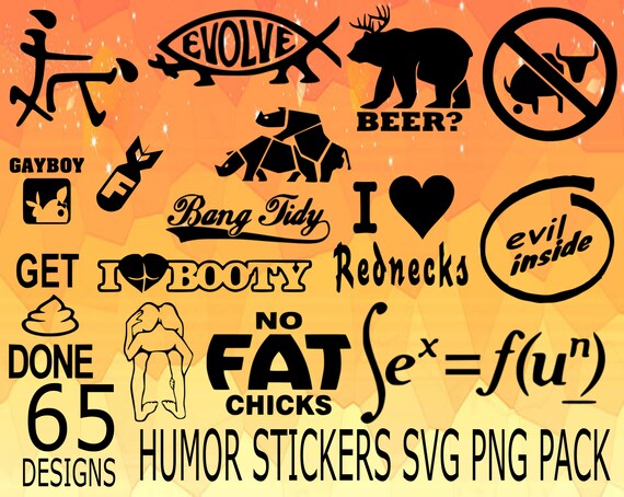 Humor Car Bumper Stickers Decals SVG PNG Design Bundle Cricuit | Etsy