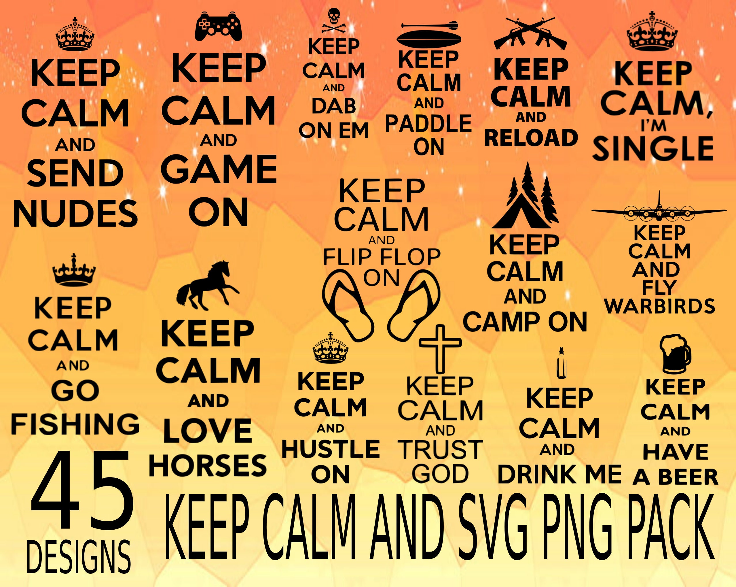 Keep Calm and SVG PNG Design Bundle Cricuit Design Pack Keep - Etsy