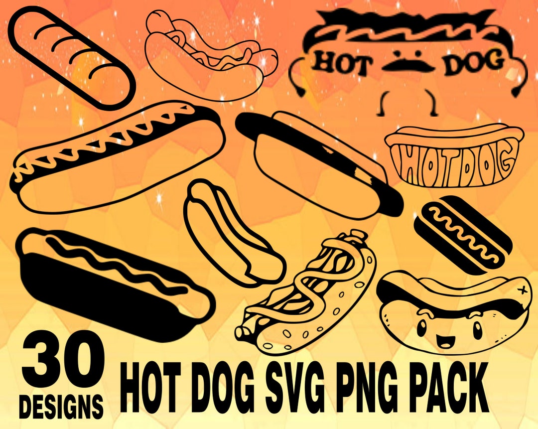 Hot Dogs SVG PNG Design Bundle Stickers Design Pack Cricuit Designs ...