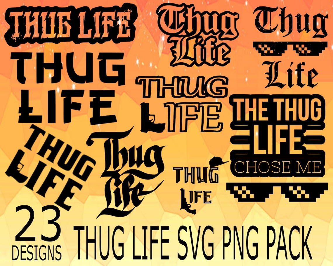 Thug Life Stickers SVG PNG Design Bundle Life Svg Png Thig - Etsy