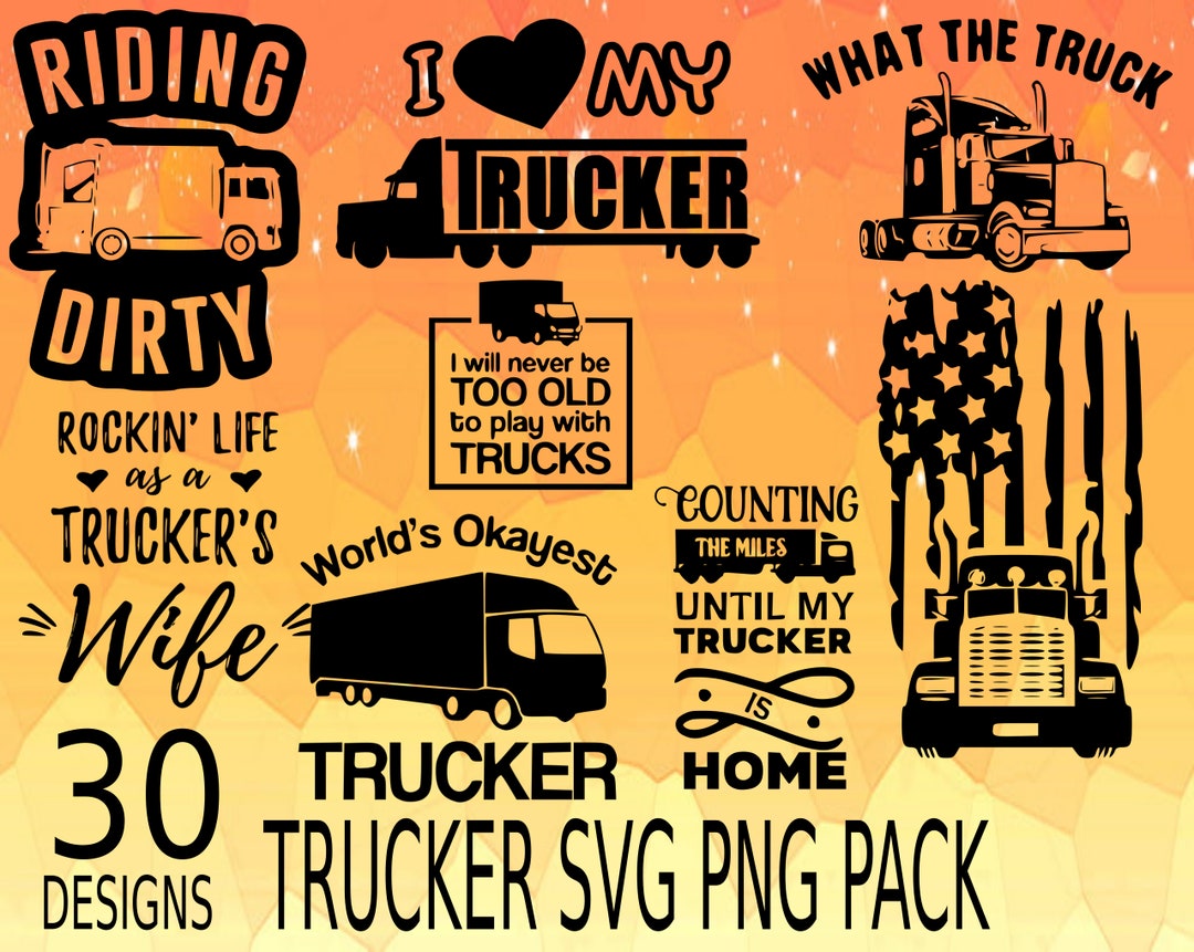 Trucker Stickers SVG PNG Design Bundle (digital Download) - Etsy