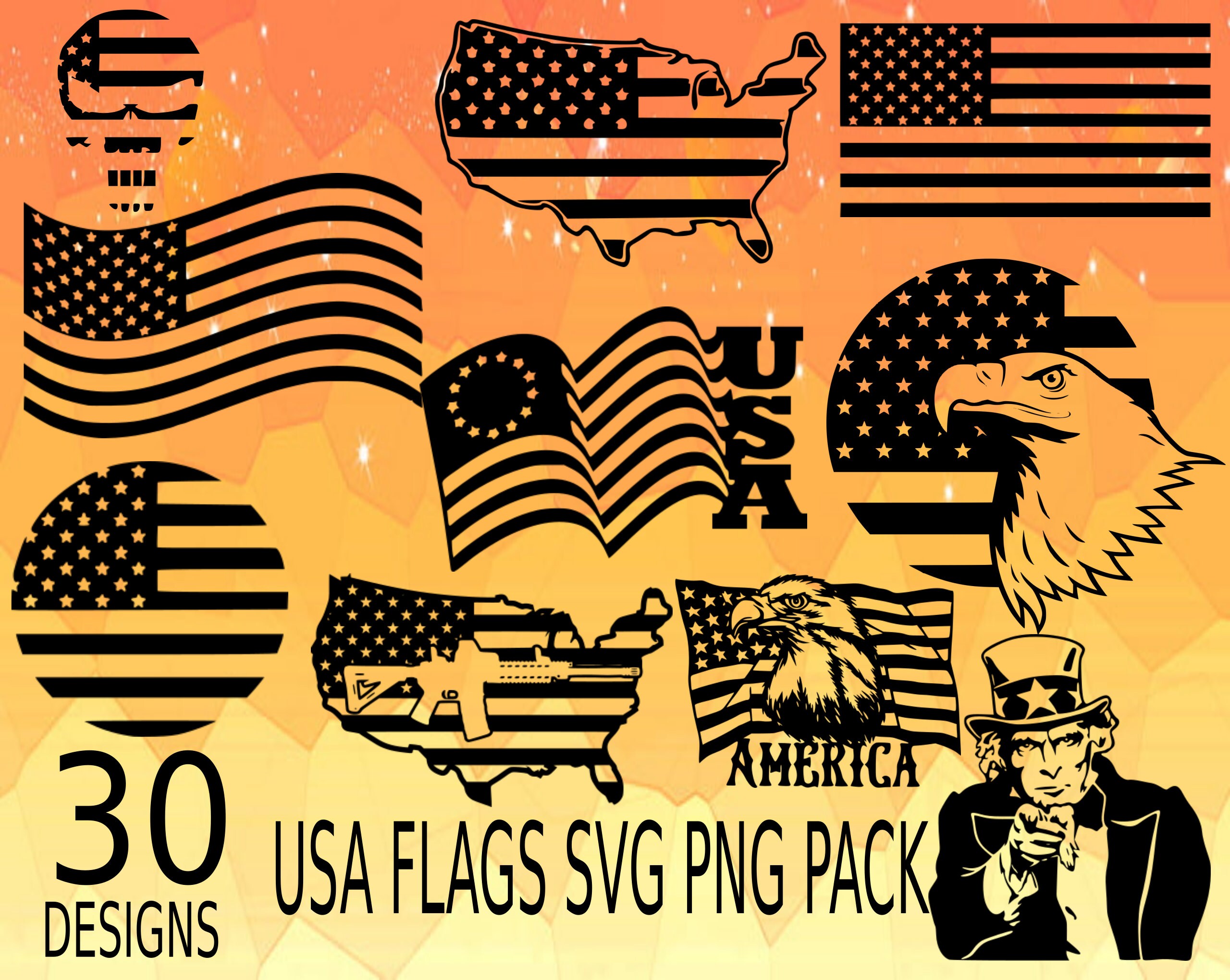 USA Flags Cricuit SVG Svg Png Bundle America Land of Freedom | Etsy