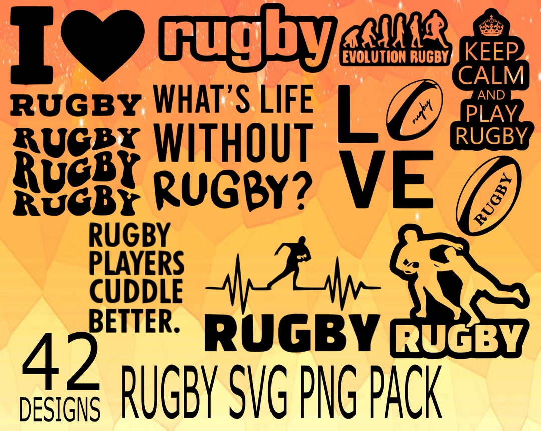 Rugby SVG PNG Design Bundle Cricuit Design Pack, Rugby Player, Love ...