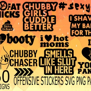 Offensive Car Stickers SVG PNG Design Bundle Cricuit Design Pack ...