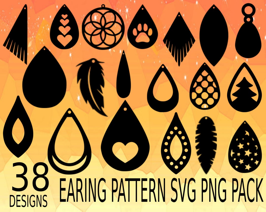 Earrings Patterns SVG PNG Design Bundle Cricuit Design Pack Earring ...