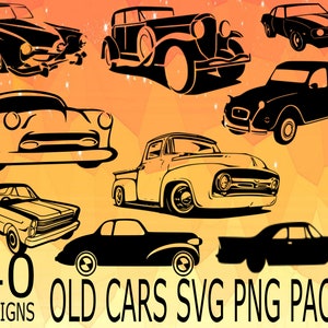 Old Cars Stickers SVG PNG Design Bundle Car Stickers Design Pack ...
