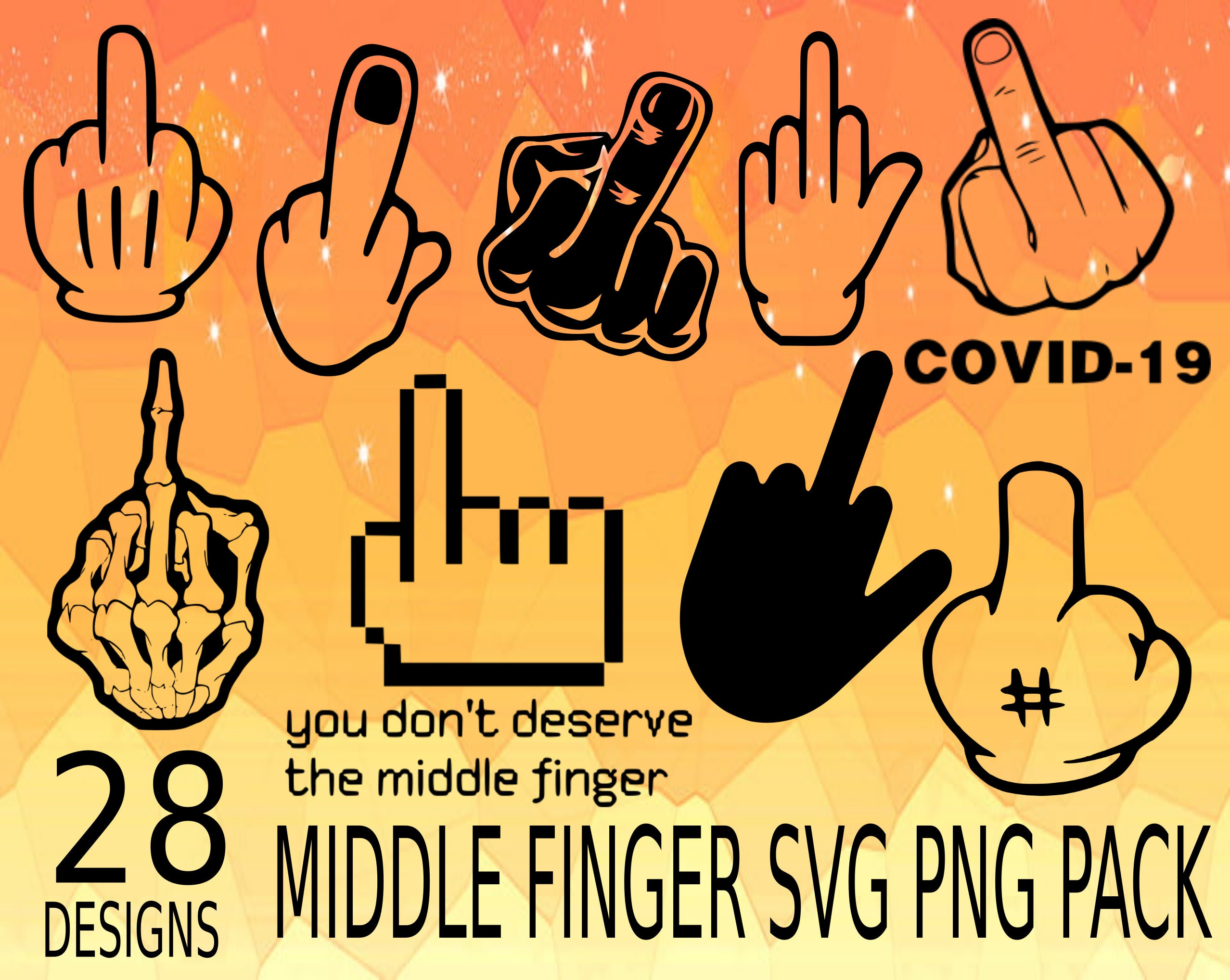 Middle Finger SVG PNG Vector Pack Fck Off Middle Finger - Etsy