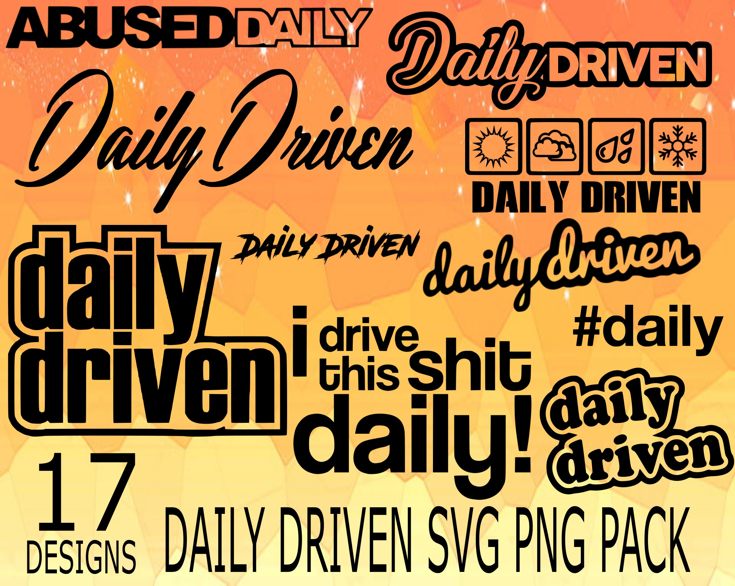 Daily Driven SVG PNG Design bundle cricuit design pack daily | Etsy Daily Driven SVG PNG Design bundle cricuit design pack daily | Etsy