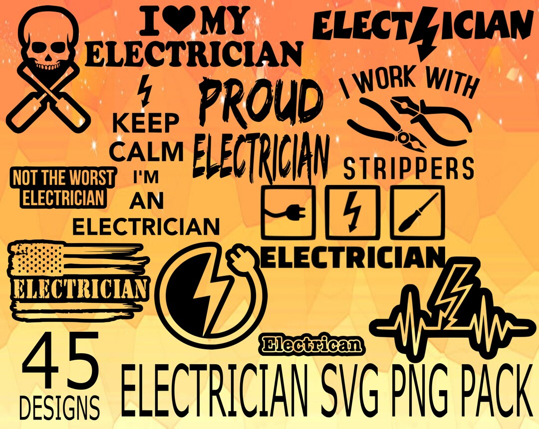 Electrician SVG PNG Design Bundle Cricuit Design Pack Cricuit Stencils ...