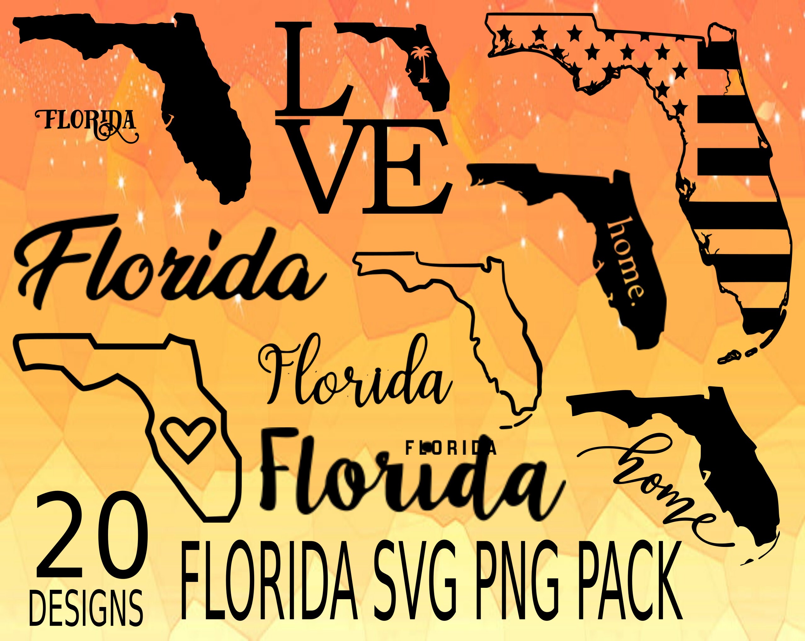 Florida Pack SVG Vector Clipart Svg Png Love Florida - Etsy