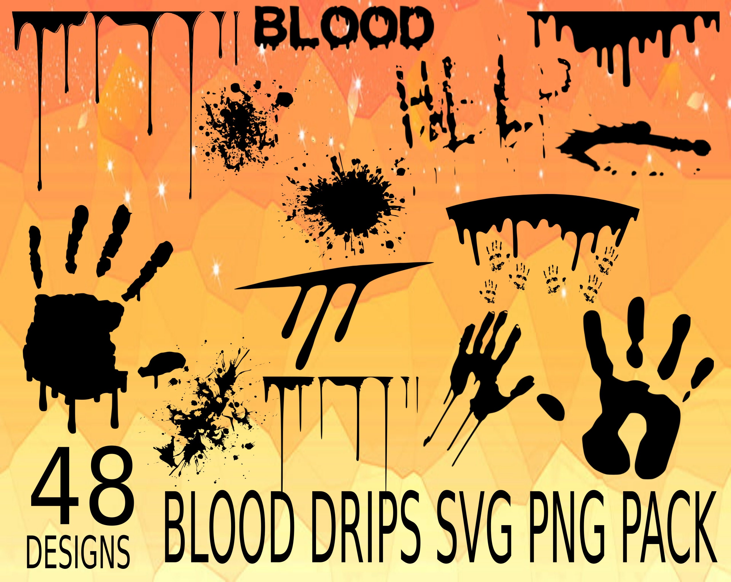 Blood Drips Pack SVG Vector Pack Blood Marks Stickers Blood - Etsy