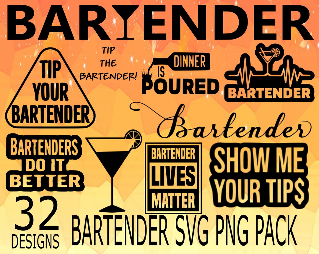 Bartender SVG PNG Design Bundle Bar Guy, Bartender, Tip My Bartender ...